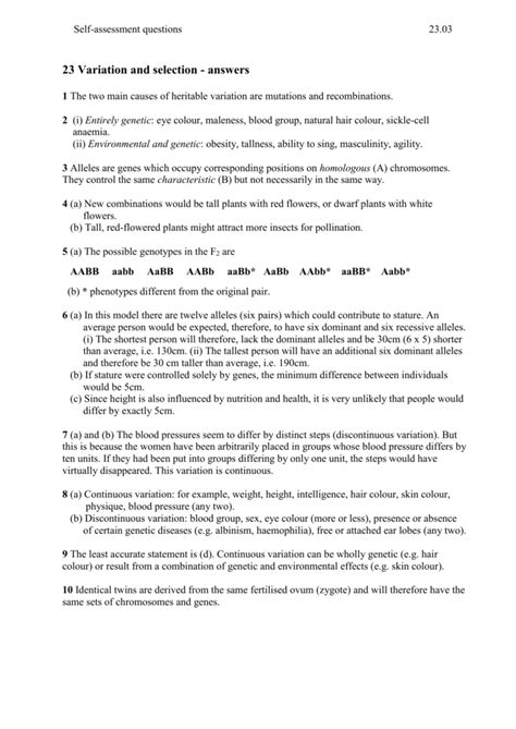 F The Two Main Causes Of Heritable Variation Are F Mutations And