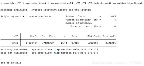 Stata 倾向得分匹配（二）偏差校正匹配估计量stata Nnmatch Csdn博客