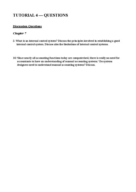 tutorial 4 questions tutorial 4 — questions discussion questions