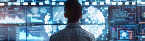 premium photo a focused man analyzes complex data across multiple