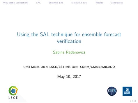 Pdf Using The Sal Technique For Ensemble Forecast Verification