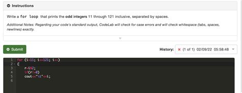 Solved Instructions Write A For Loop That Prints The Odd