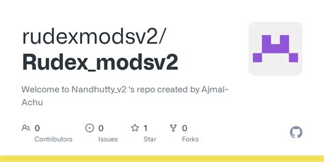 GitHub Rudexmodsv Rudex Modsv Welcome To Nandhutty V S Repo Created By Ajmal Achu
