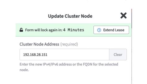 Cluster Edit A Cluster Node