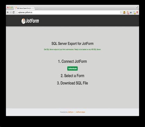 Jotform Microsoft Sql Server Export Integration Data Management