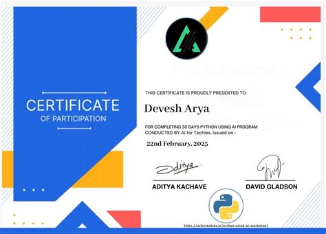 Devesh Arya On Linkedin Python Ai Machinelearning Certification Lifelonglearning
