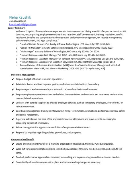 Neha Kaushik Pdf Human Resources Recruitment