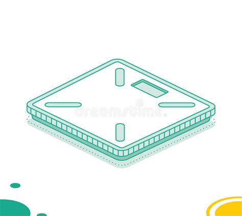 Digital Body Weight Scale Isometric Outline Object Isolated On White
