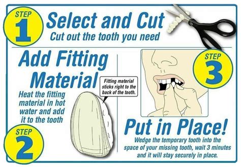 Instant Smile Emergency Temporary Tooth Replacement Kit Dark Fast