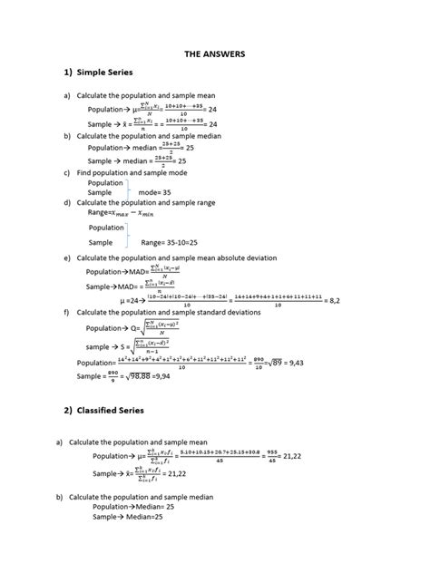 The Answers Pdf Mode Statistics Median