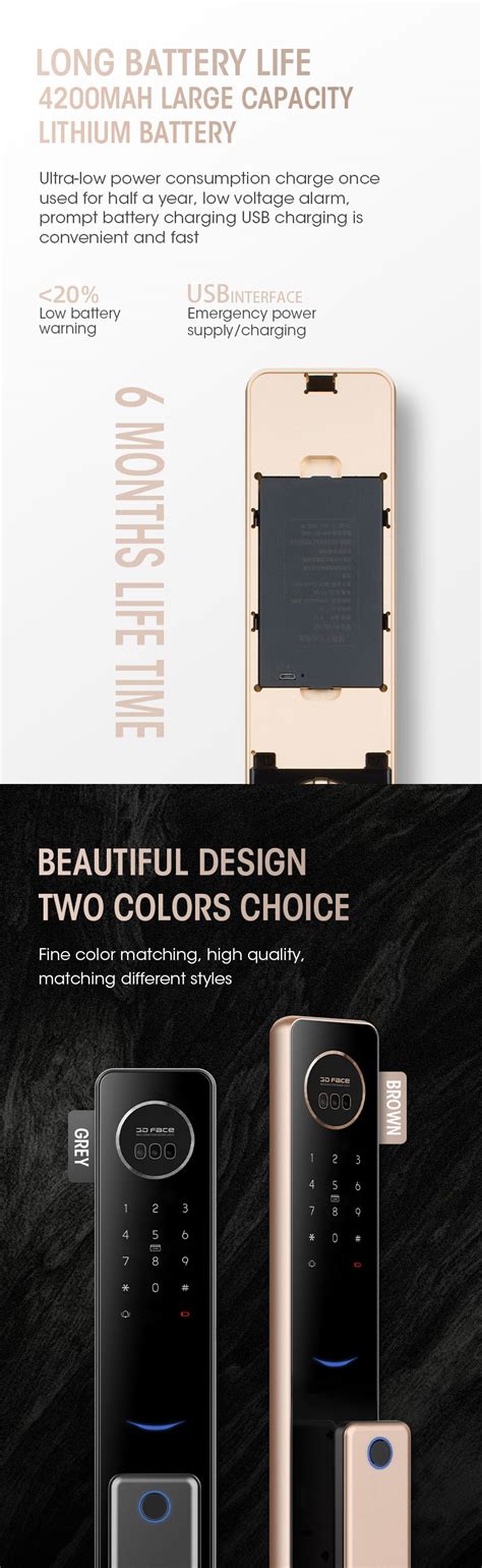 Custom 3d Face Recognition Fingerprint Code Card Digital Door Lock 3d Face Recognition