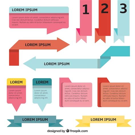 Premium Vector Text Boxes With Arrows And Ribbons Pack