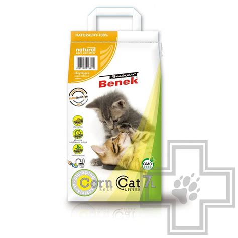 Купить Super Benek Corn Cat Natural Наполнитель кукурузный комкующийся ...