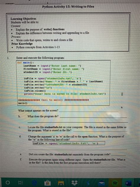 solved python activity 15 writing to files learning
