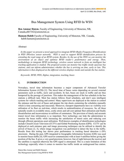 Bus Management System Using Rfid Pdf