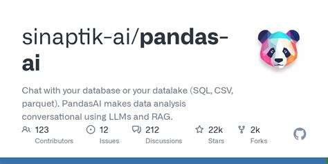 Github Sinaptik Aipandas Ai Chat With Your Database Or Your Datalake Sql Csv Parquet