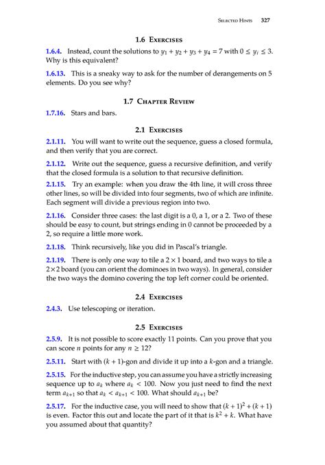 Discrete Mathematics 115 Selected Hints 327 1 Exercises 1 6 Instead Count The Solutions To Y