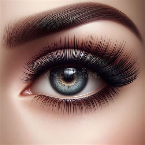 Woman Eye With Long Lashes And Mascara Illustration Stock Illustration