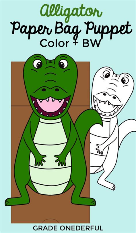 Cute Alligator Puppet Grade Onederful