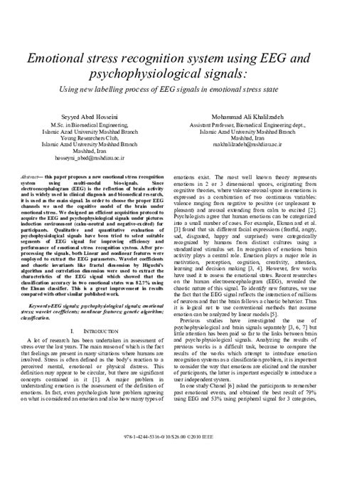 Pdf Emotional Stress Recognition System Using Eeg And