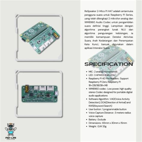 Jual Respeaker 2 Mics Pi Hat For Raspberry Pi Limited Shopee Indonesia