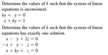 Solved Determine The Values Of K Such That The System Of Chegg Com