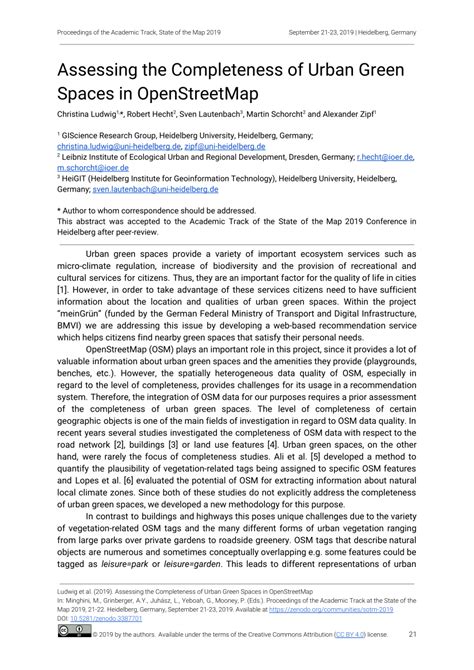 Pdf Assessing The Completeness Of Urban Green Spaces In Openstreetmap