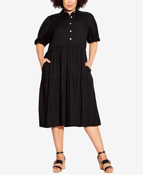 Avenue Plus Size Majesty Plain Midi Dress Macys