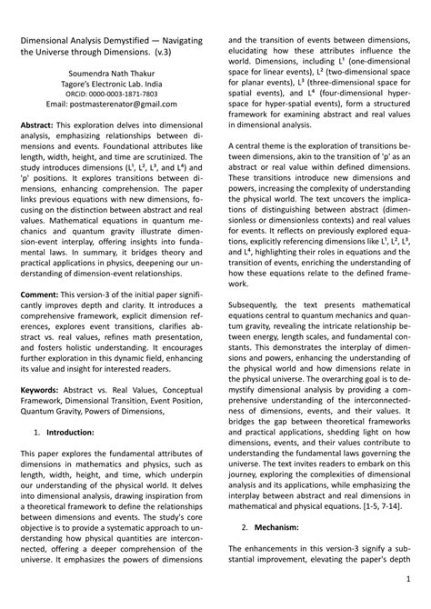 PDF Dimensional Analysis Demystified Navigating The Universe Through Dimensions