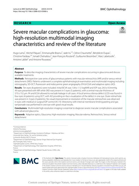 Pdf Severe Macular Complications In Glaucoma High Resolution