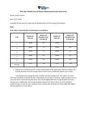Lab Report On Measurements And Uncertainty In Physics L Course Hero