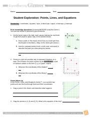 Pointslinesequationsse Doc Name Date Babe Exploration Points Lines And Equations