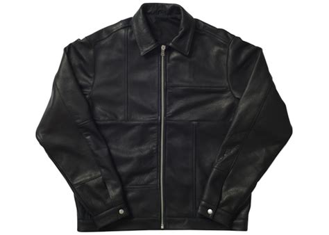 Palace Leather Panel Jacket Black Mens Ss18 Us