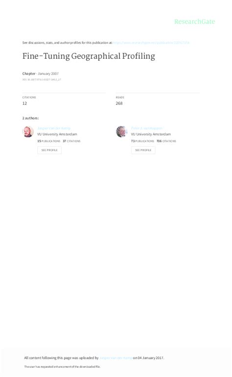 Pdf Enhancing Geographical Profiling Through Offense And Offender Analysis