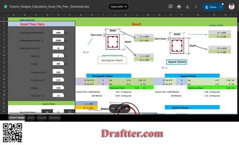 Download Column Design Calculation Excel Sheet Draftter