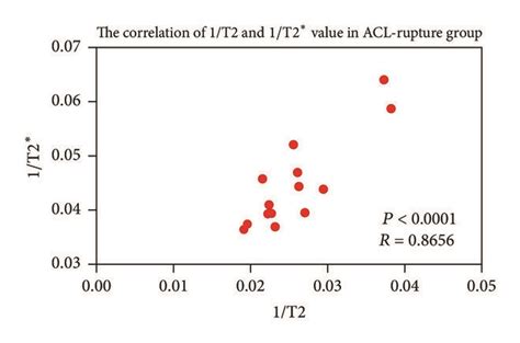 Pearsons Correlation Coefficient Analysis Of Reciprocals Of T2 And T2∗