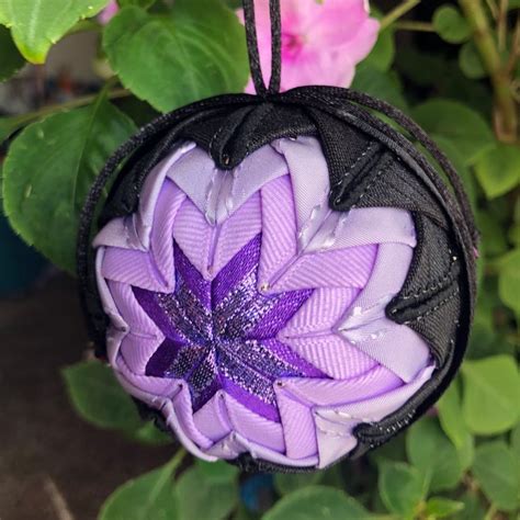 Amethyst Inspired Quilted Ribbon Ball Ornament Steven Universe Etsy Canada Quilted Christmas