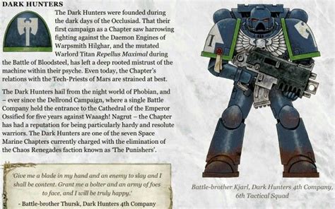 Dark Hunters Chapter Warhammer 40k Warhammer 40k Artwork Warhammer Art