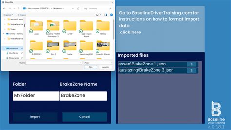 Import Training Data Into Baseline Baseline Driver Training