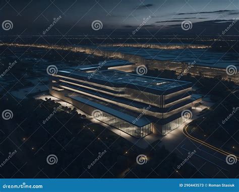 Modern Architecture Of A Cutting Edge Research Center Ai Generated Stock Illustration