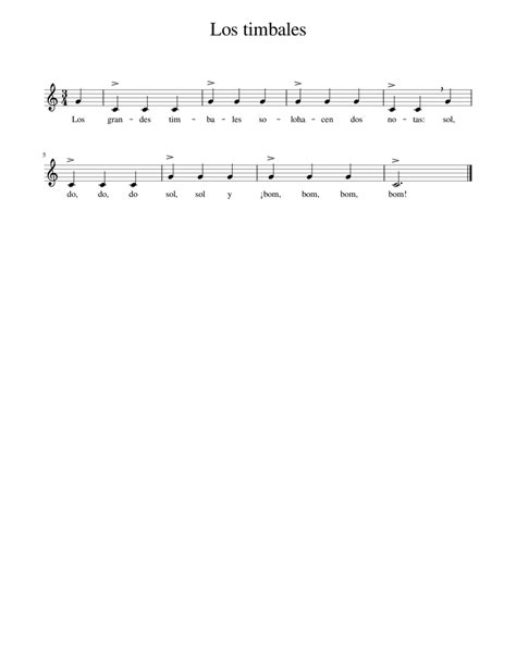 Los Timbales Sheet Music For Piano Solo Easy
