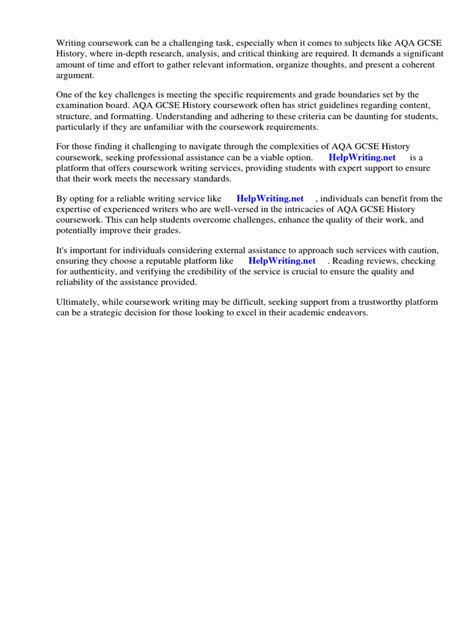 Aqa Gcse History Coursework Grade Boundaries Pdf