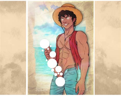 A Monkey D Luffy Print Male Nude Adult Men Man Gay Erotic Homoerotic Male Body Queer