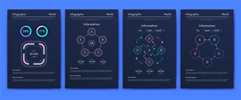 비즈니스 브로셔를 위한 최신 인포그래픽 벡터 요소입니다 웹 사이트 기업 브로셔 광고 및 마케팅에 사용합니다 원형 차트 선 그래프
