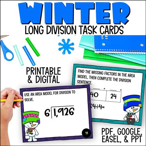 Winter Long Division Task Cards Curious Classroom Adventures