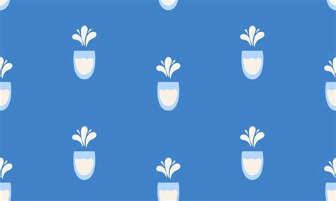 우유를 가진 이음새가 없는 본 우유 잔과 유제품 방울과 튀김 세계 우유의 날 6월 1일 전국 유제품의 달 평평한 손으로 그린