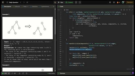 Maximum Number Of K Divisible Components Leetcode 2872 Youtube