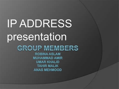 Ip Address Presentation Pptx