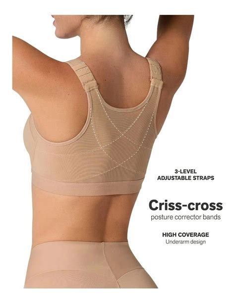 Leonisa Multi Functional Posture Corrector Wireless Front Open Bra In Beige Myer