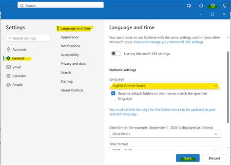 New Outlook Ignoring Default Language Settings Microsoft Community